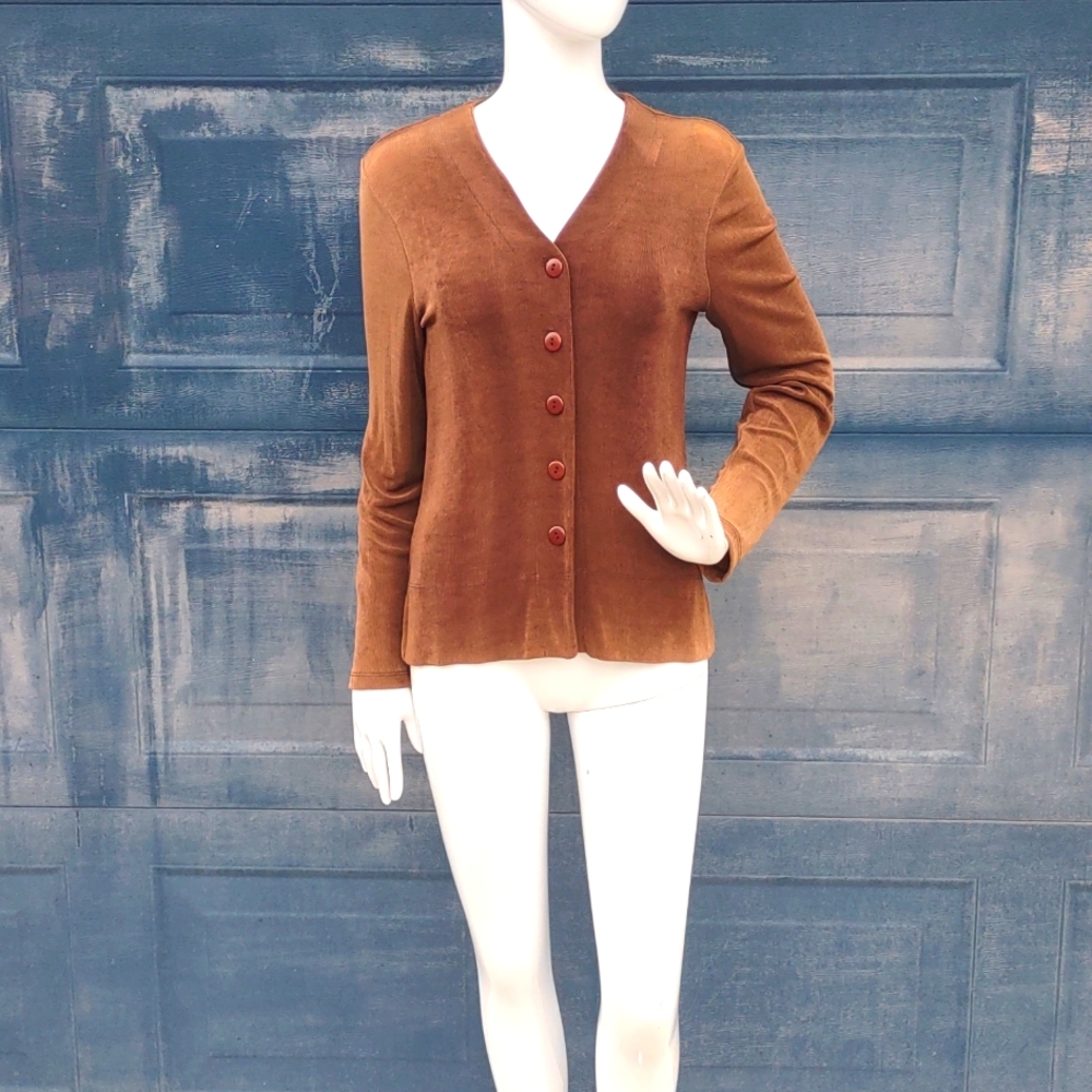 Choices Petite Ladies (5) Button Luxury Cardigan - Gem